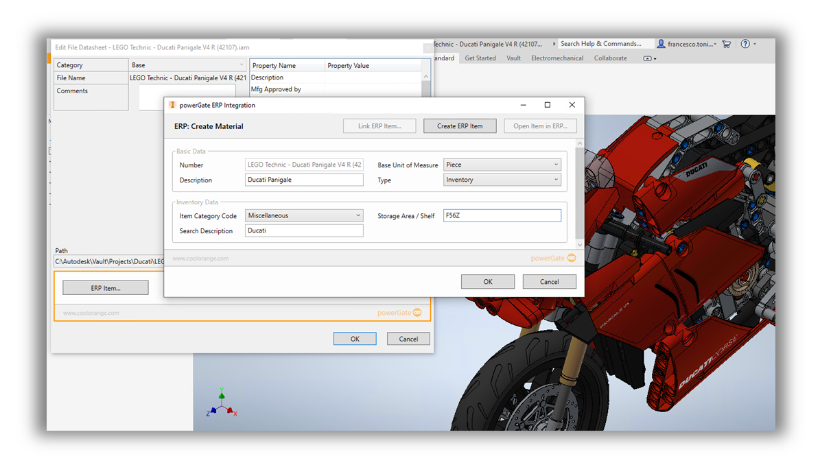 Connecting Autodesk Vault to an ERP System through powerGate