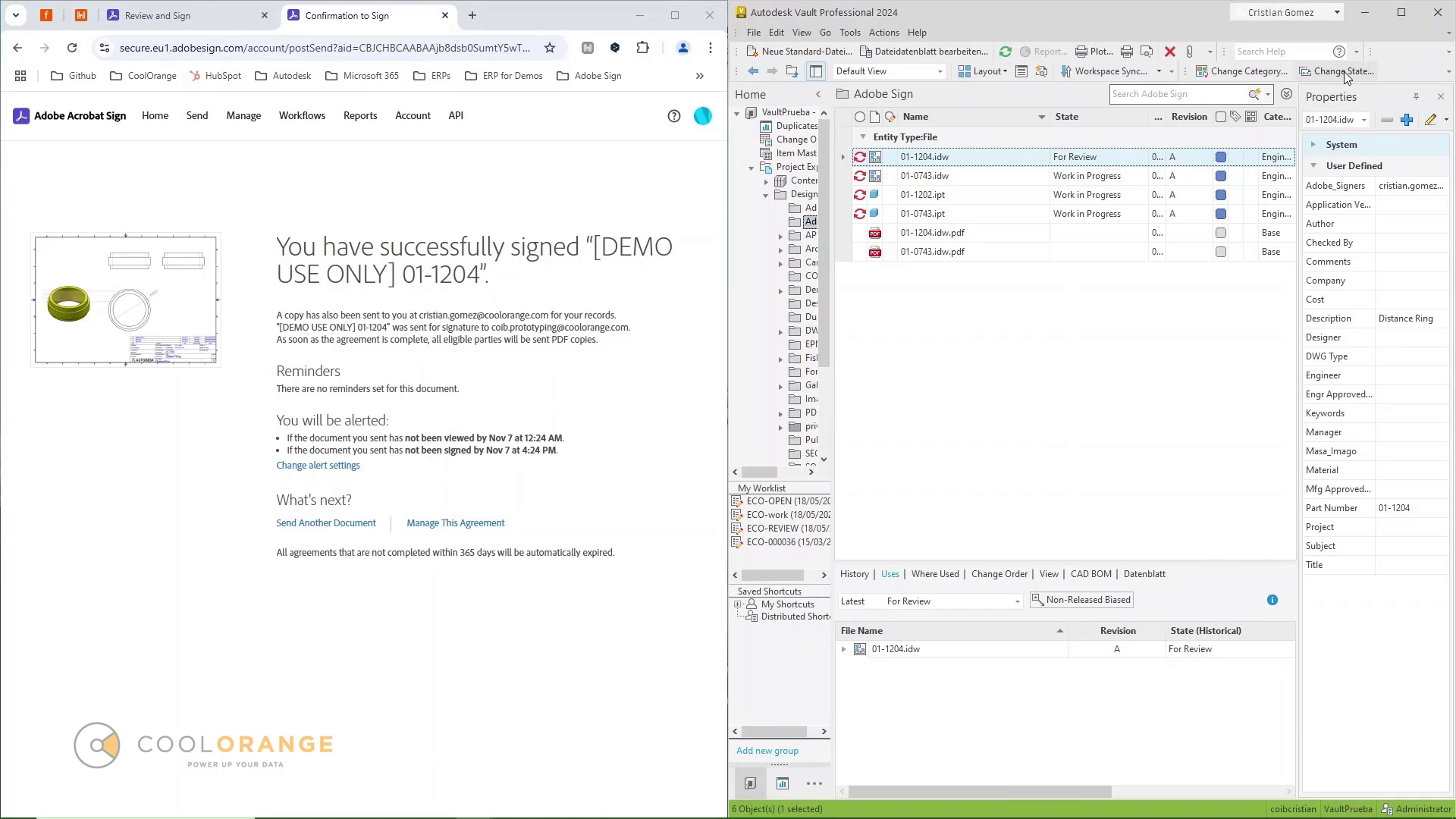 Replanteamiento de la aprobación de documentos con COOLORANGE powerJobs